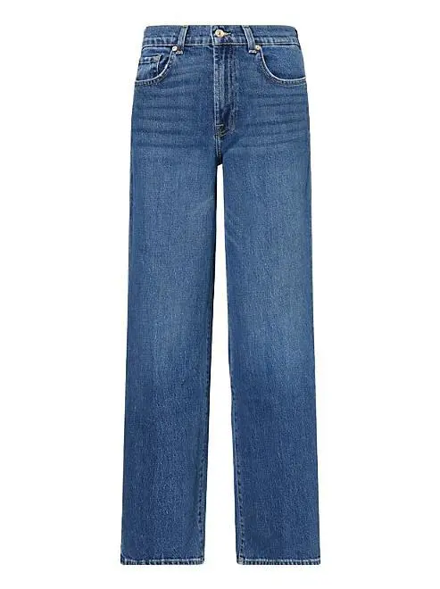 7 For All Mankind Stovepipe Straight-leg Denim Jeans - Seaside