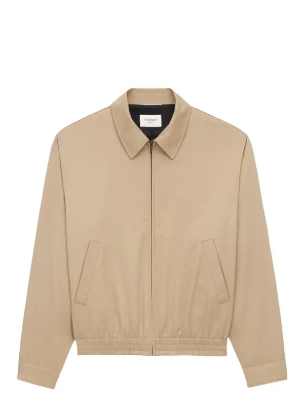 Saint Laurent Zip-up Short Jacket - Shell Beige