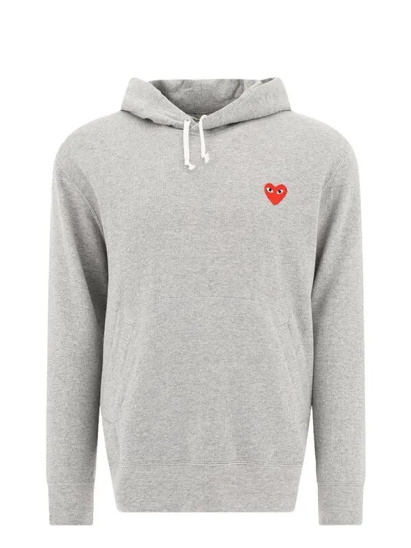 Play Comme Des Garcon Logo Hoodie - Gray