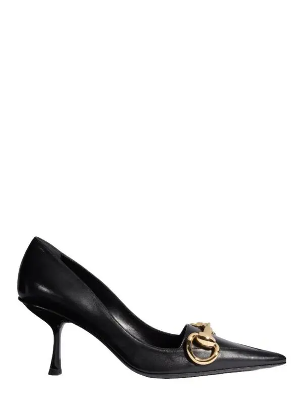 Gucci Boulevard Heeled Pumps With Horsebit Detail - Black