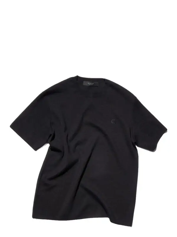 Gucci Knit Silk Cotton T-shirt With Embroidery - Black