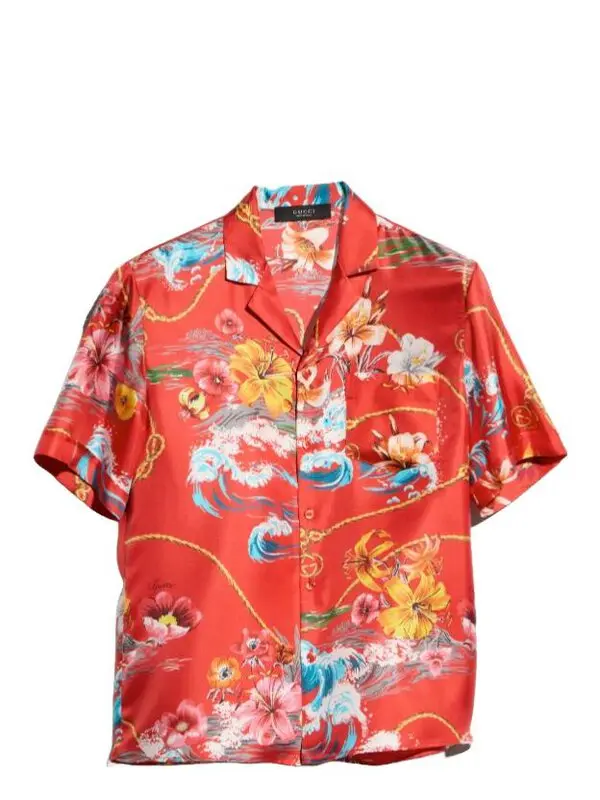 Gucci Printed Silk Twill Bowling Shirt - Multicolor