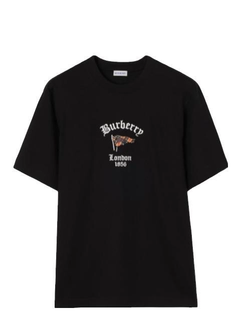 Burberry Check Flag Crewneck T-shirt - Black