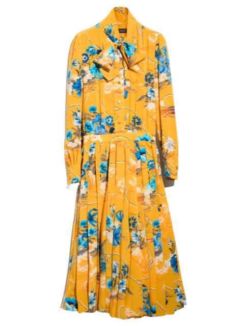 Gucci Floral Print Silk Chemisier Dress - Multicolour