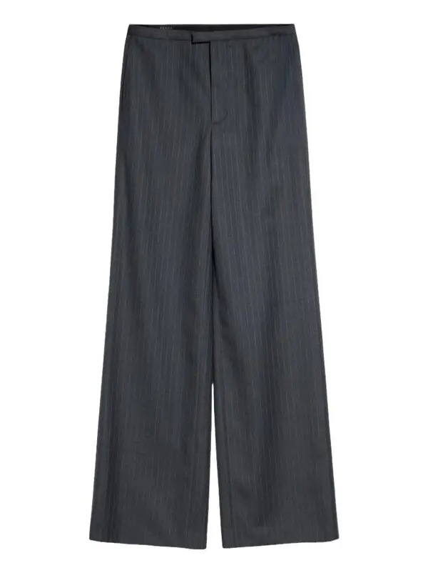 Gucci Pinstriped Wool Trousers - Dark Grey