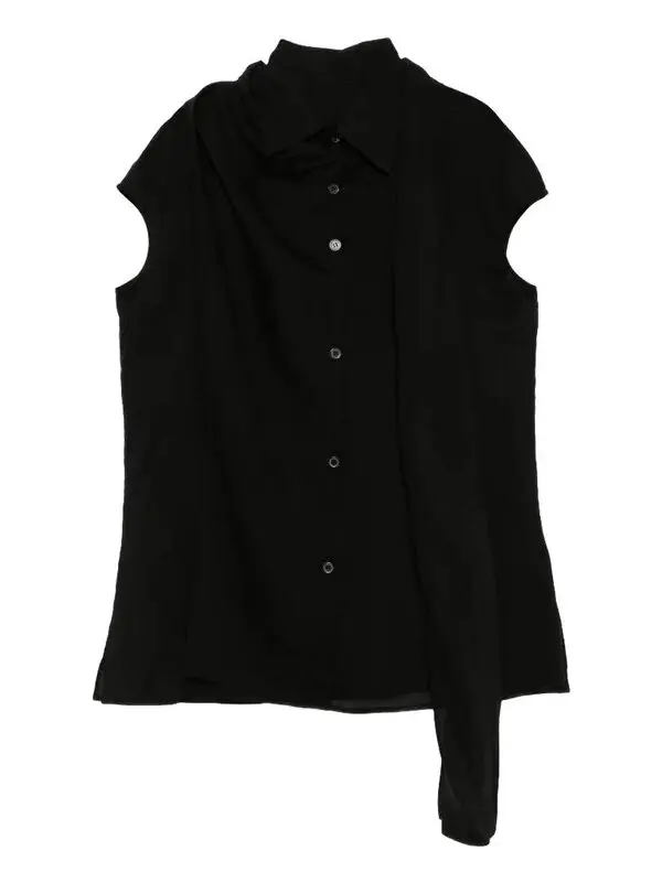 Yohji Yamamoto Draped Button-up Shirt - Black