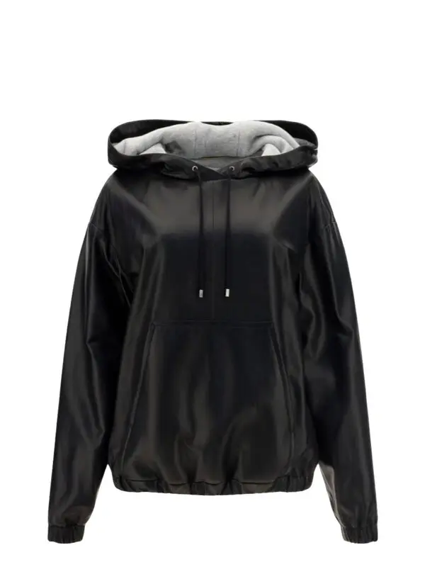 Saint Laurent Leather Hooded Jacket - Black