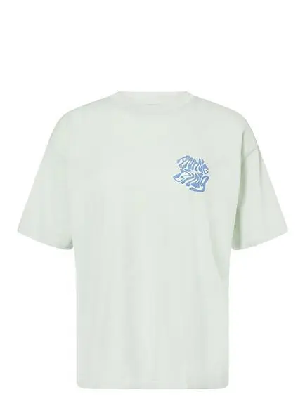 ANINE BING Regular Fit Logo Print Cotton T-shirt - Green