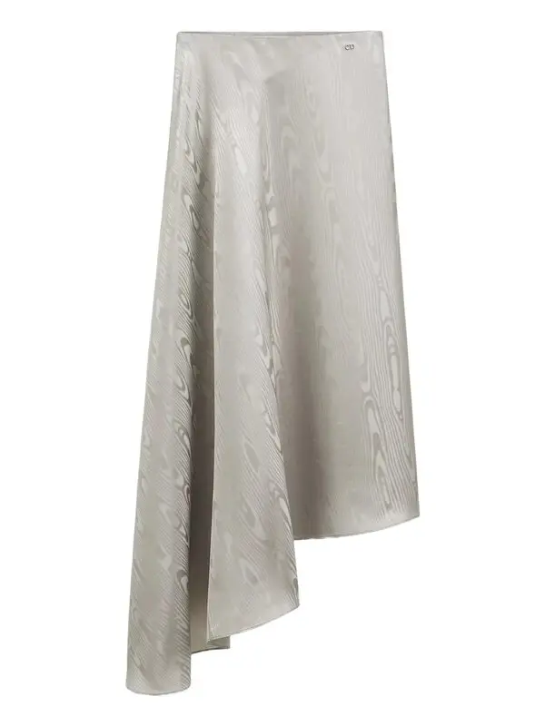Dior Asymmetric Mid-length Jacquard Skirt - Grey