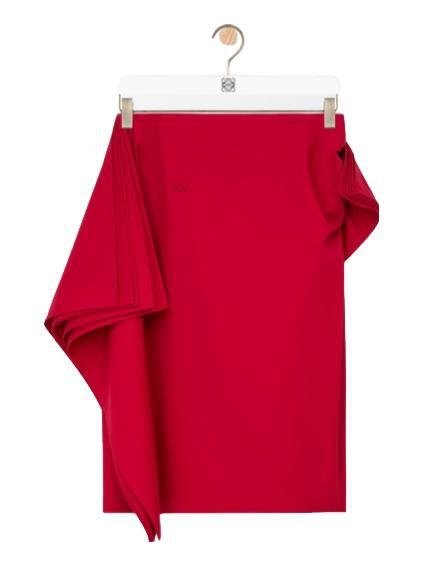 Loewe Draped Detail Midi Skirt - Red