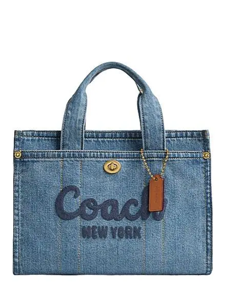 COACH Cargo Logo Embroidered Tote Bag - Blue