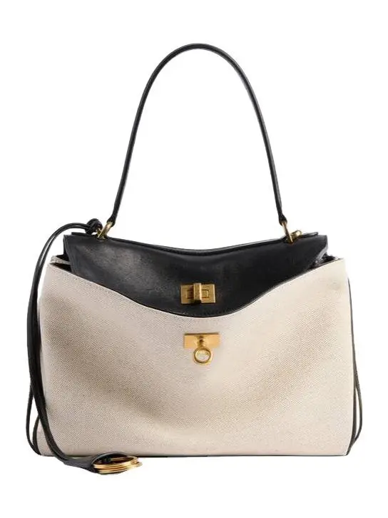Balenciaga Rodeo Small Top Handle Shoulder Bag - Beige/black