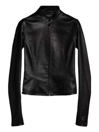 Gucci Light Stretch Leather Zip Jacket - Black