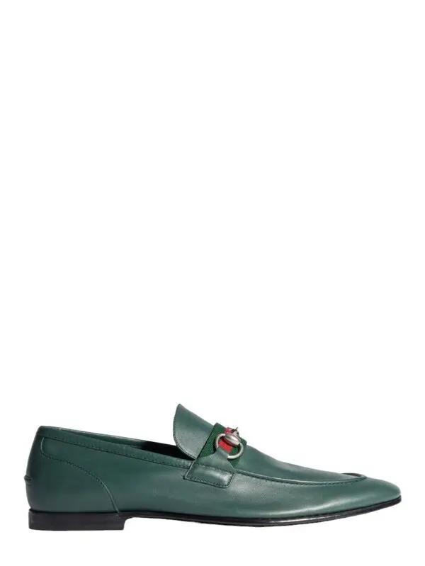 Gucci Soft Leather Loafer With Horsebit Detail - Green