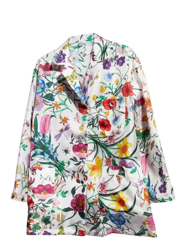 Gucci Floral Print Silk Twill Shirt - Multi-color