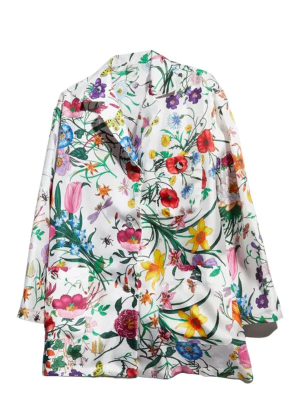 Gucci Floral Print Silk Twill Shirt - Multi-color