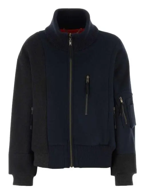 MAISON MARGIELA Spliced Two-tone Bomber Jacket - Black