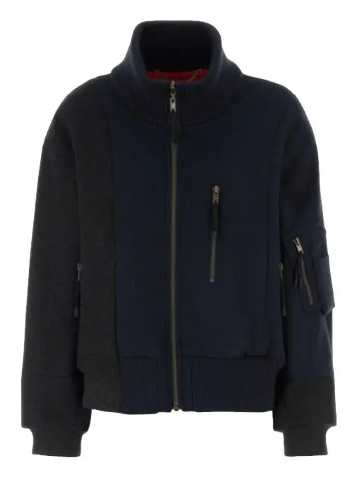 MAISON MARGIELA Spliced Two-tone Bomber Jacket - Black