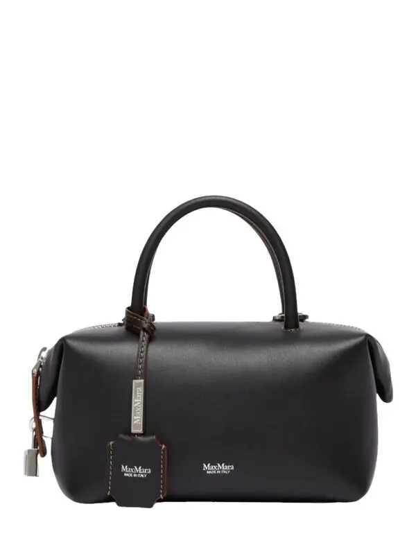 Max Mara Natural Leather Bowler Bag - Black