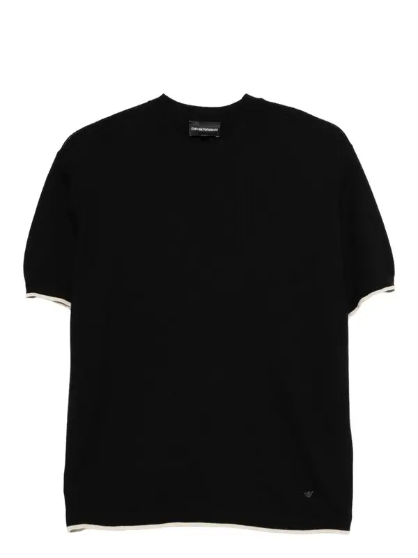 Emporio Armani Round Neck Knitted T-shirt - Black