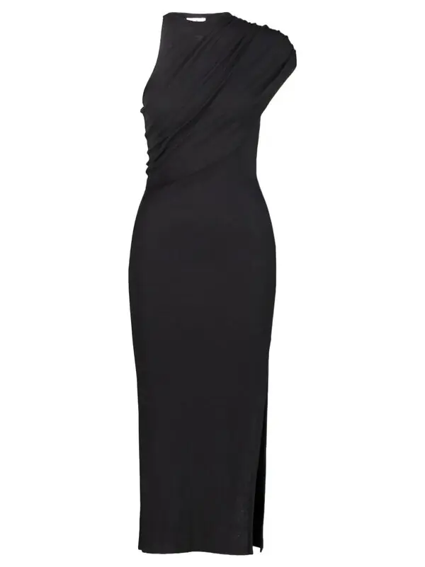 COURREGES Courrèges 90s Rib Twist Midi Dress - Black