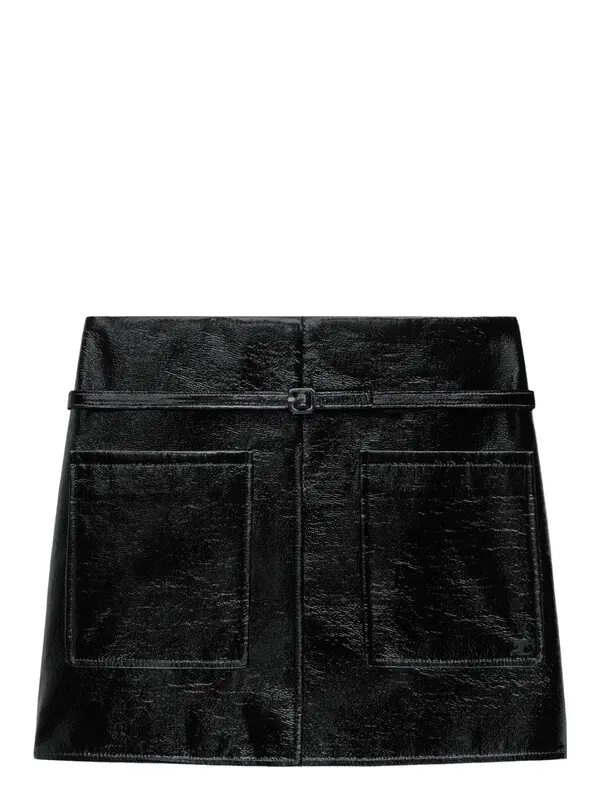 COURREGES Flap-pocket Mini Skirt - Black