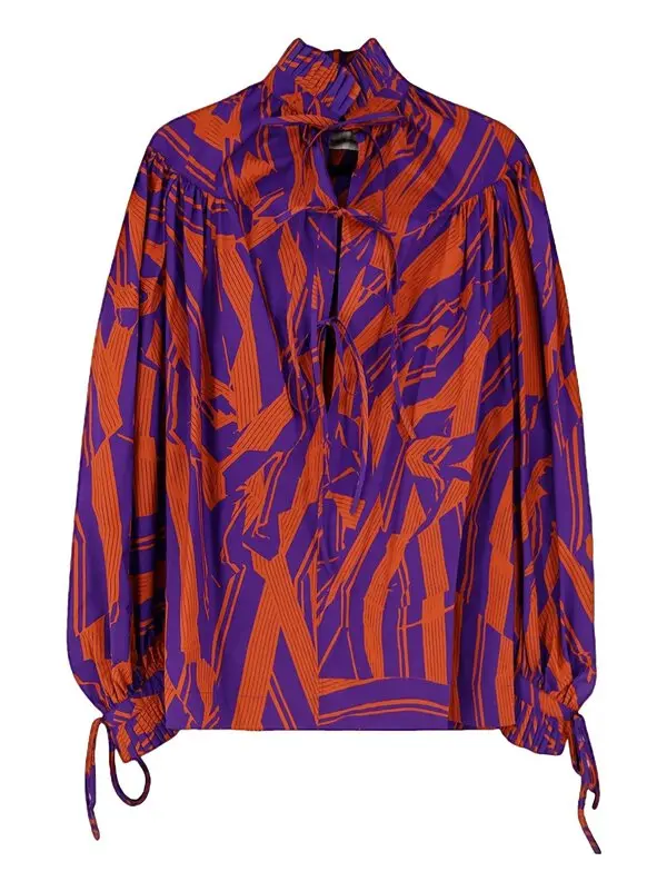 Dries Van Noten Printed Ruffled Shirt - Multicolor