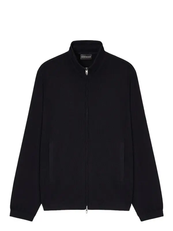 Emporio Armani Zip-up High Neck Jacket - Navy Blue