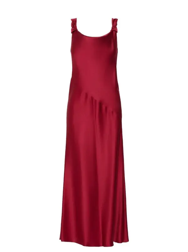 Max Mara Sleeveless Maxi Dress With Draped Neckline - Red