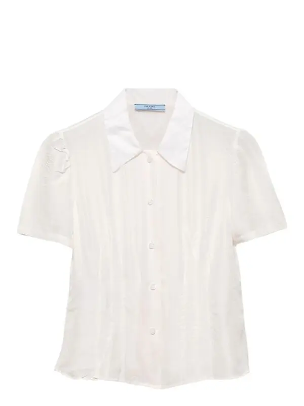 Prada Garment-dyed Washed Silk Shirt - Ivory