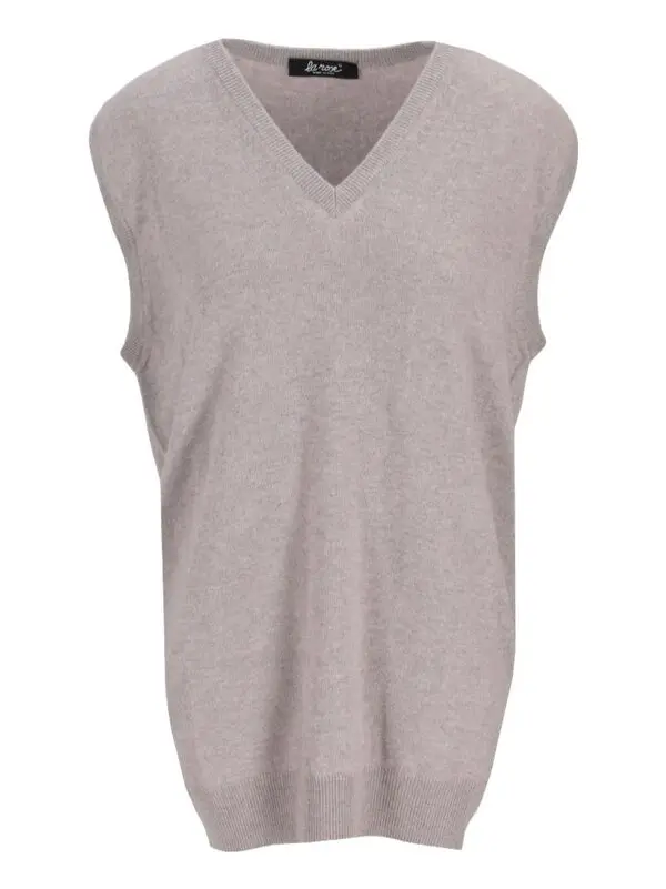 Lela Rose Sleeveless V-neck Knitwear - Gray