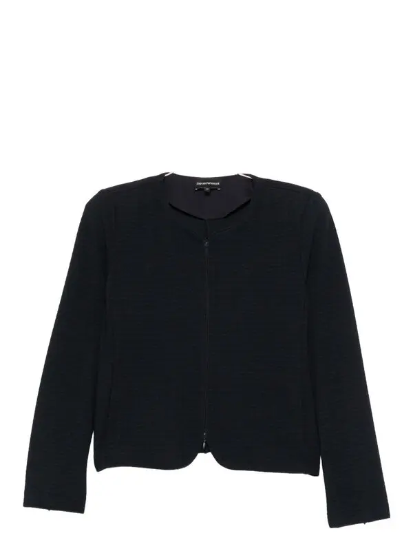 Emporio Armani Long-sleeved Zip-up Jacket - Navy Blue