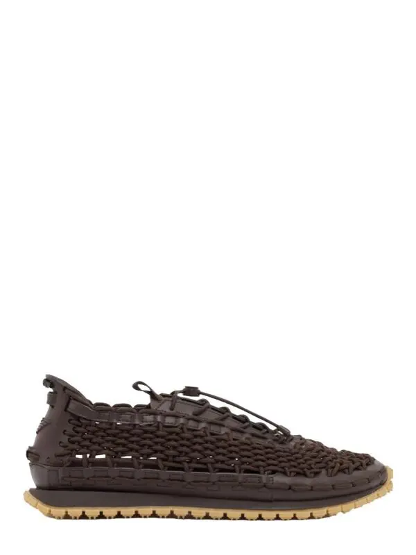 Emporio Armani Woven Toggle-fastening Sneakers - Brown