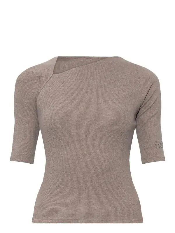 MAISON MARGIELA Knitted Top With Asymmetrical Neckline - Gray
