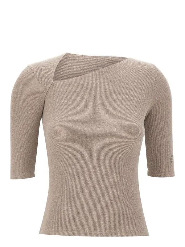 MAISON MARGIELA Knitted Top With Asymmetrical Neckline - No