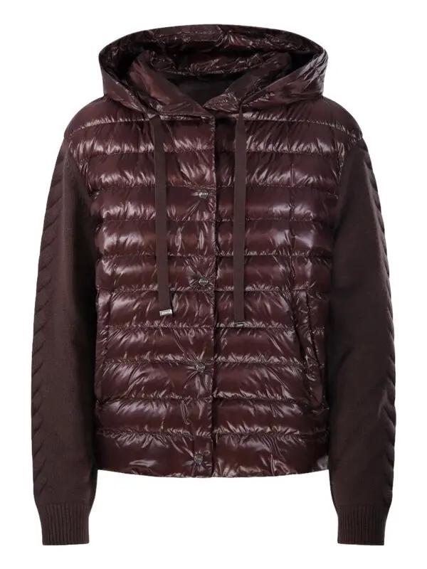 Herno Quilted Panelled Hooded Jacket - Black