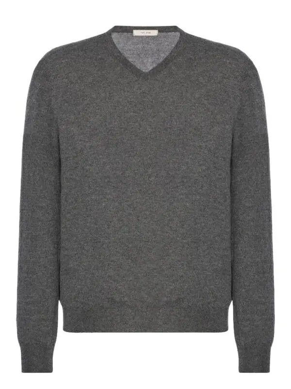 THE ROW Mapple V-neck Cashmere Sweater - Grey