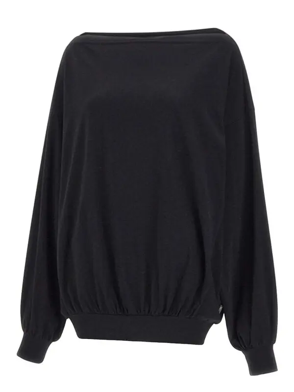 MAISON MARGIELA Oversized Off-shoulder Long Sleeve Top - Black