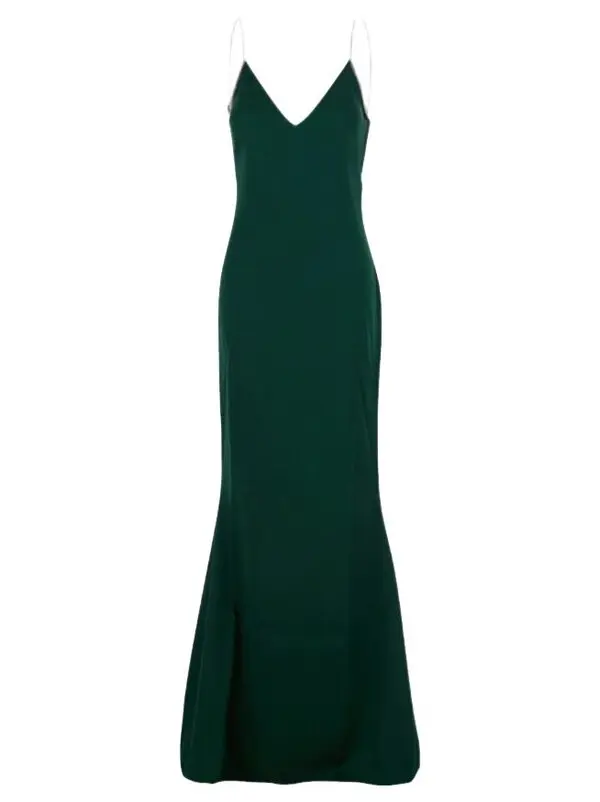 TOM FORD Crystal-embellished Open-back Maxi Dress - Green
