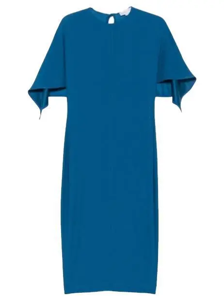 Stella McCartney Round Neck Dress With Asymmetrical Sleeves - Blue