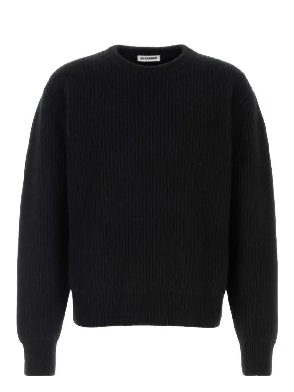 JIL SANDER Ribbed-knit Wool Sweater - Black