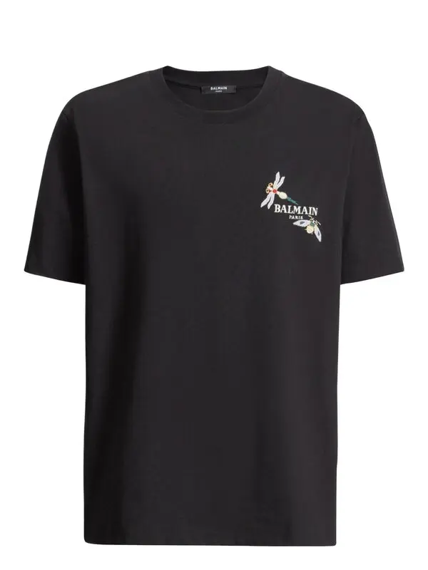 Balmain Embroidered Insect T-shirt - Black