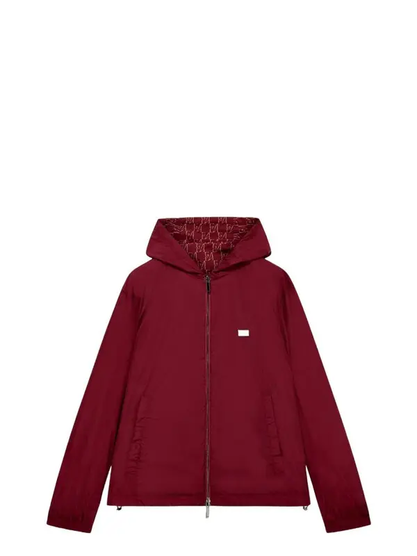 Emporio Armani Hooded Blouson Jacket With All-over Print Lining - Red