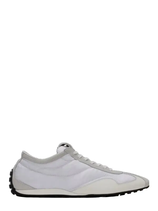 Balmain Racing Low Trainers In Nylon And Leather - Gray