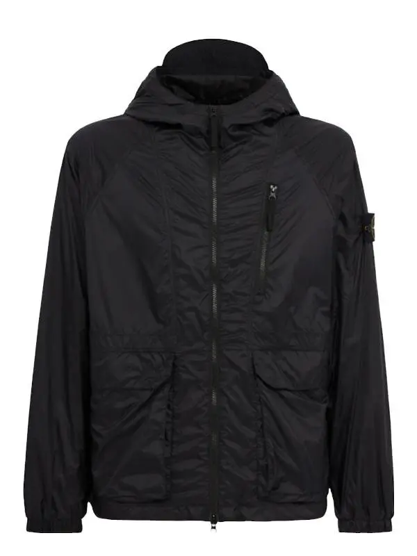 Stone Island Logo Nylon Casual Jacket - Black