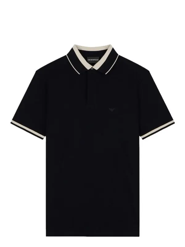 Emporio Armani Logo-embroidered Polo Shirt - Black