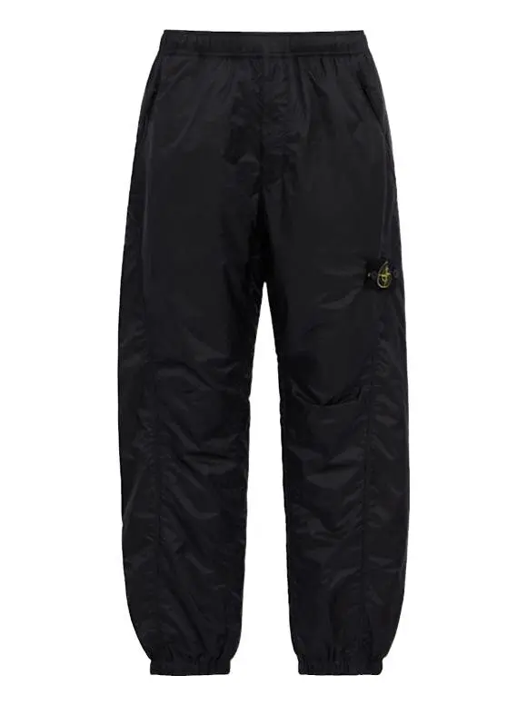 Stone Island Logo Nylon Loose Pants - Black