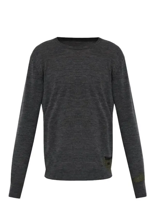 MAISON MARGIELA Crewneck Jumper With Geometric Appliqués - Grey