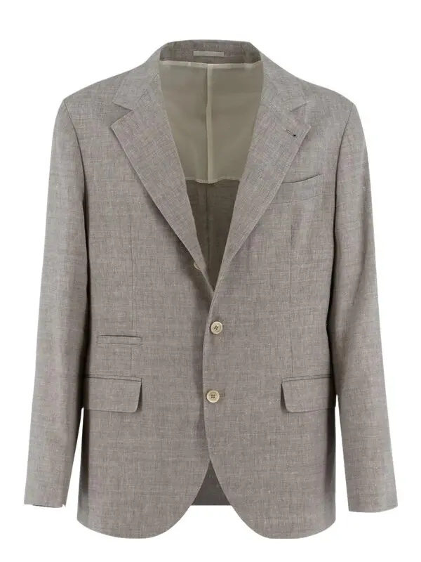 Brunello Cucinelli Chevron Deconstructed Blazer - Gray