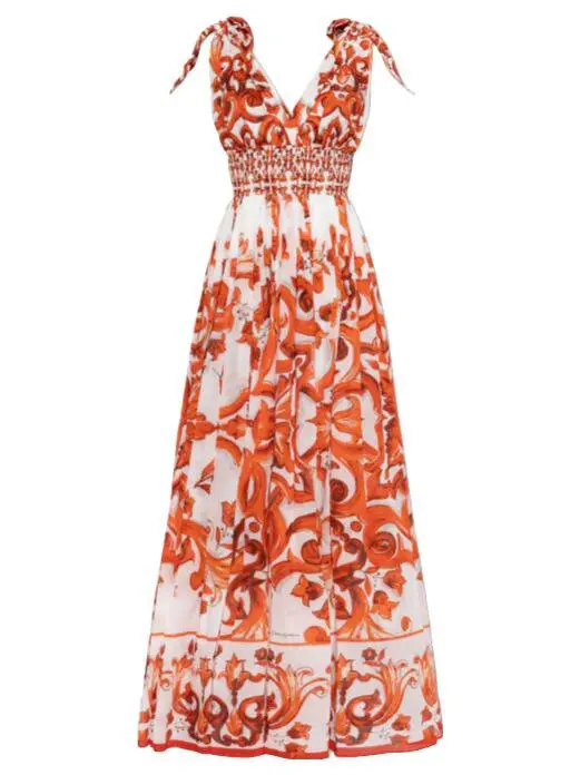 Dolce & Gabbana Majolica Print Maxi Dress - Multicolor